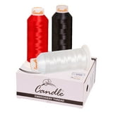 Candle Thread 3-Piece 5000M 40WT White, Black, Red 100% Polyester ...