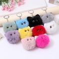 Cute Fluffy Ball Keychain Kawaii Cartoon Soft Plush Ball Car Keyring ...