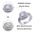 Newshe Wedding Band Engagement Ring Set for Women 925 Sterling Silver 1.8Ct Round White AAAAA Cz ...
