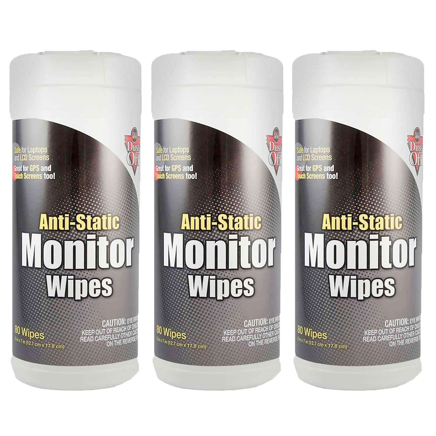 Dust-Off Anti-Static Monitor Wipes 80 Per Pack 3 Packs (FALDSCT-3 ...