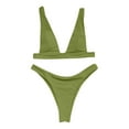 Afdoent Women's Bikini Sets Solid Color Bikini Two Piece Bathing Suit ...