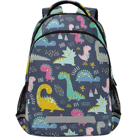 School Backpack with Chest Strap, Cartoon Astronaut Planet And Rocket ...