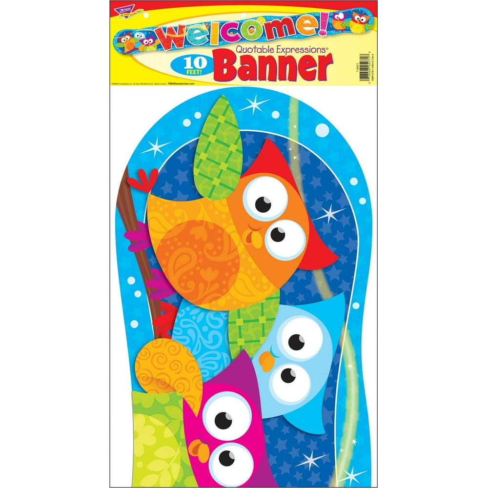 Trend, TEP25071, Welcome Owl-Stars Expressions Banner, 1 Each ...