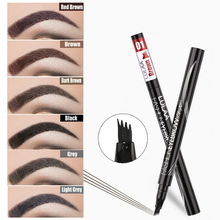Archer 2g Eyebrow Pen 4 Tips Waterproof Natural Color 4 Forks Black ...