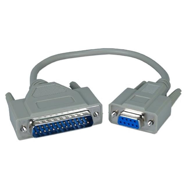 QVS CC312-01 1 ft. DB9 Female to DB25 Male Serial Modem Cable - Walmart.com
