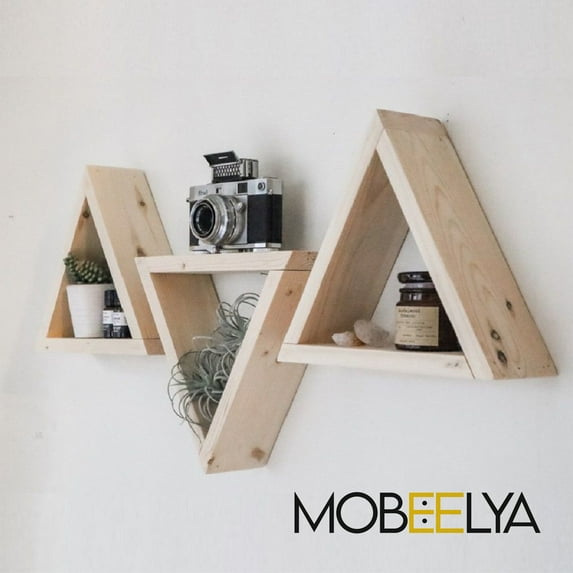 Hanging Triangle Set of 3 Shelves Wall Decor, | Decorative Gift | Easy ...