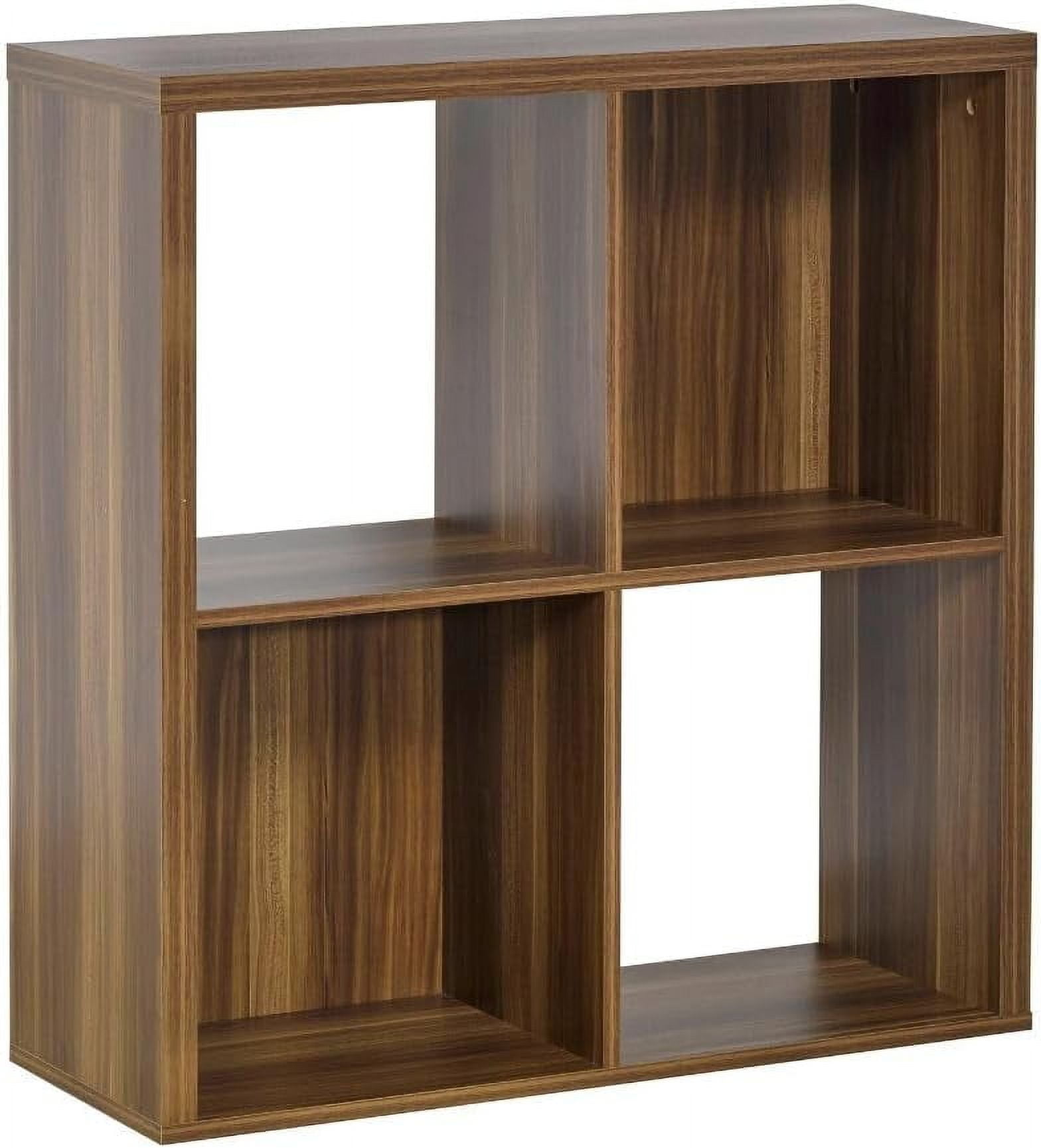 Librero Organizador FRATELLO MUEBLES Estante de 4 Cubos Color Nogal | Bodega Aurrera en línea