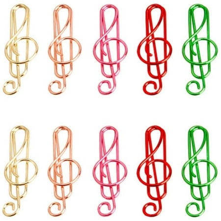 25pcs Paper Clips Paperclips Coloured Musical Note Cute Novelty Metal ...