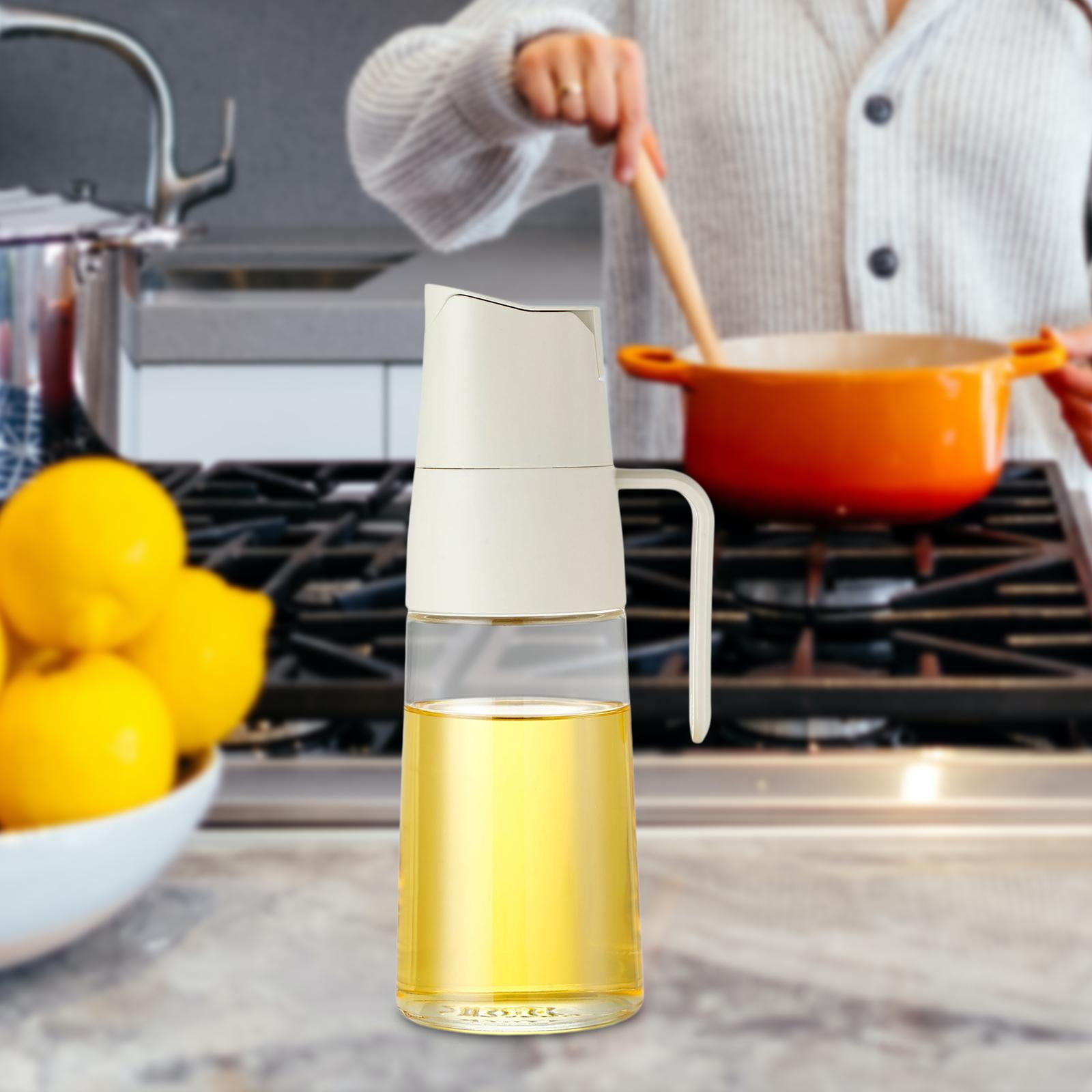 600ml Oil Bottle Automatic Open and Close Lid Oiler for Seasoning Light ...