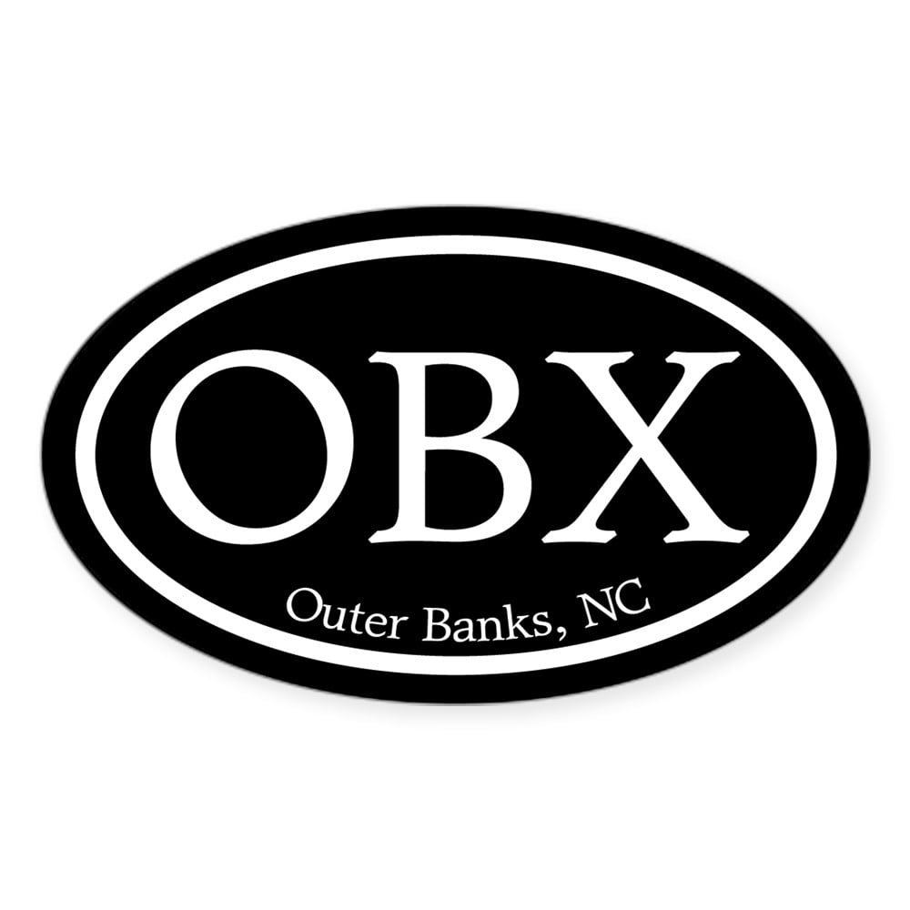 CafePress - OBX Outer Banks, NC Oval Oval Sticker - Sticker (Oval ...
