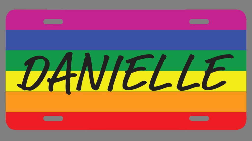 Danielle Name Pride Flag Style License Plate Tag Vanity Novelty Metal ...