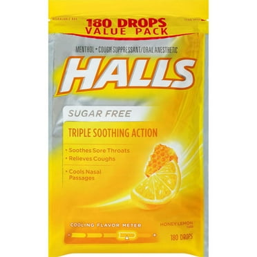 HALLS Relief Honey Lemon Cough Drops, 30 Lozenges - Walmart.com