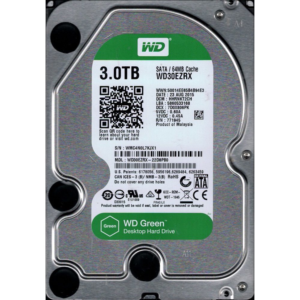 WD30EZRX-22D8PB0 DCM: HHRNKT2CH WMC4N Western Digital 3TB - Walmart.com ...