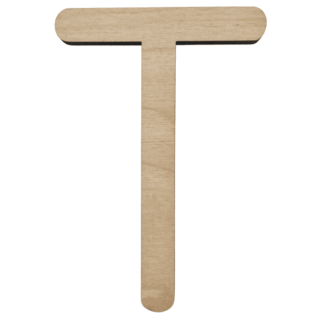 6" Tall BIRCH Wood Letter T | 1/4" Thick | Wood Craft Letter | Krafty ...