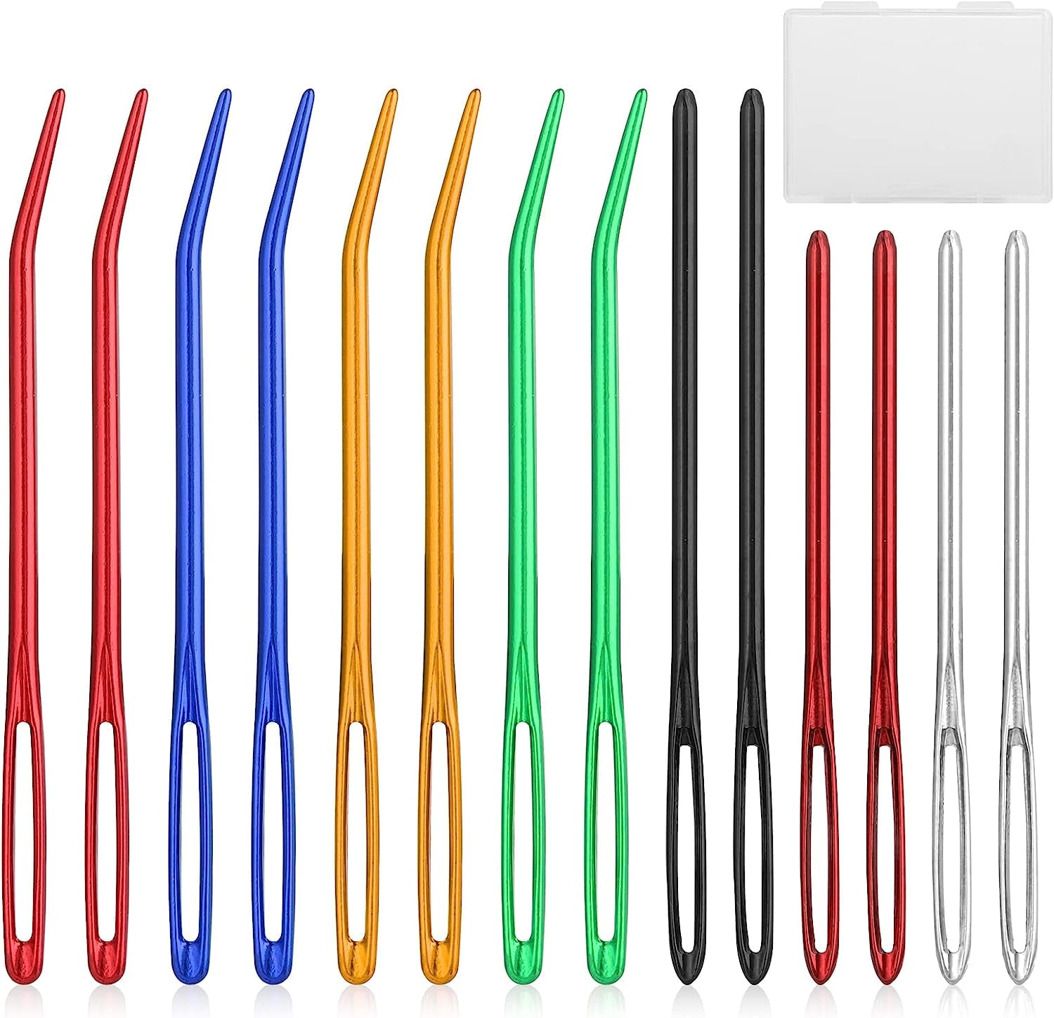 14 Pieces Yarn Needles, Aluminum Tapestry Needle for Crochet Colorful ...