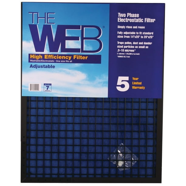 20x25x1 WEB High Efficiency 1" Thick Filter - Walmart.com