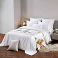 Cows Bed Runner King Size Watercolor Spring Yellow Purple Pink Floral ...