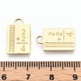 304 Stainless Steel Pendants Manual Polishing Ruler Charm Real 14K Gold ...