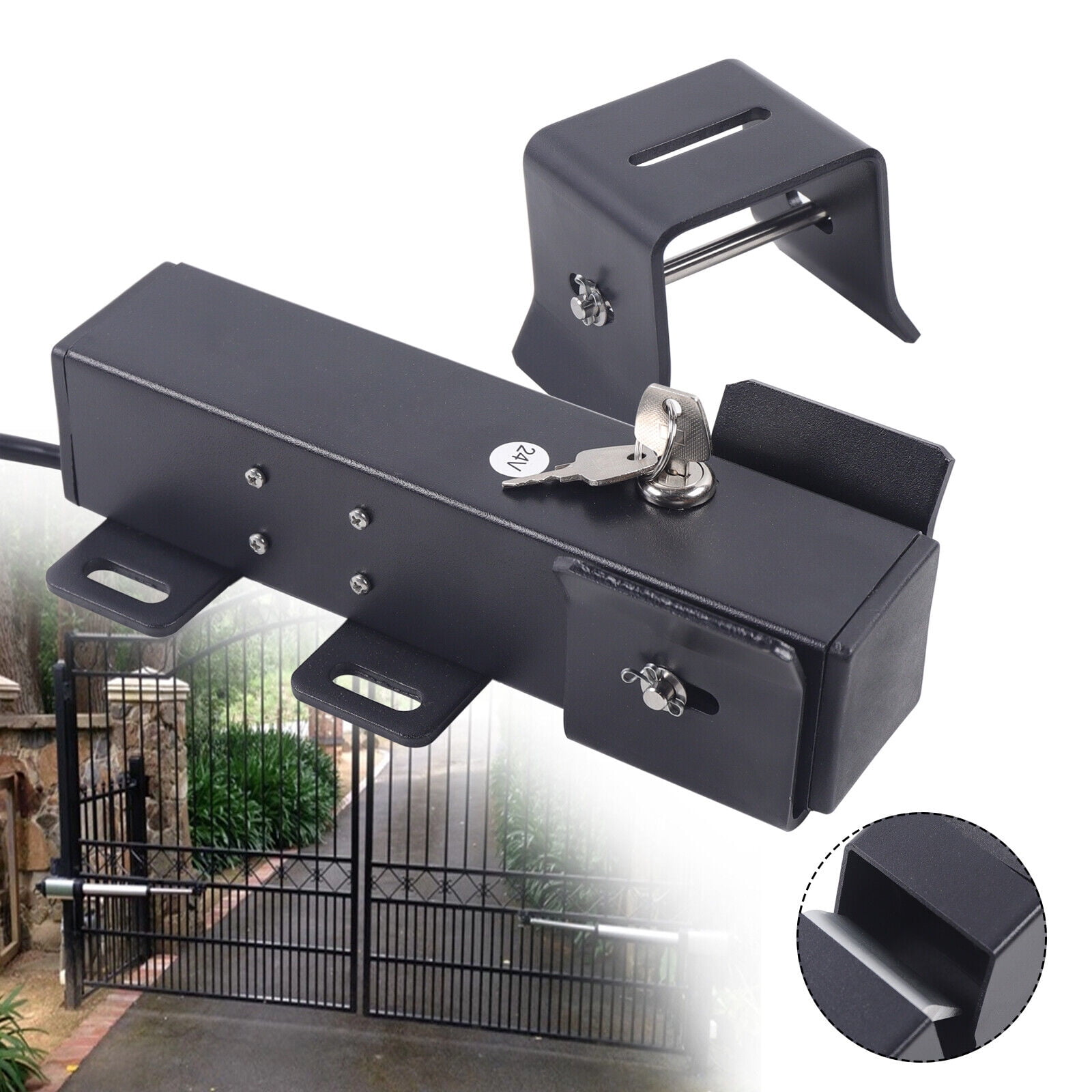 DC24V Electric Lock Automatic f/ Single + Dual Swing Gate Opener Remote ...