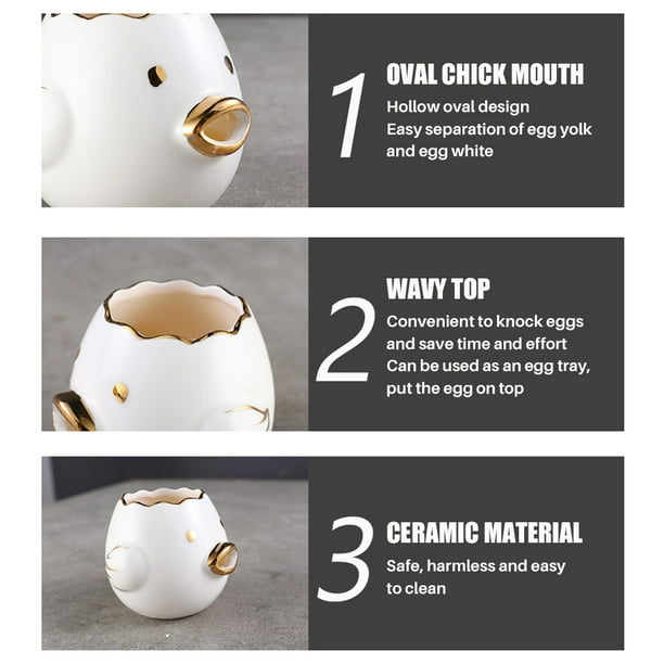 Ceramics Egg Separator Egg Extractor Kitchen Gadget Safety Egg Yolk ...
