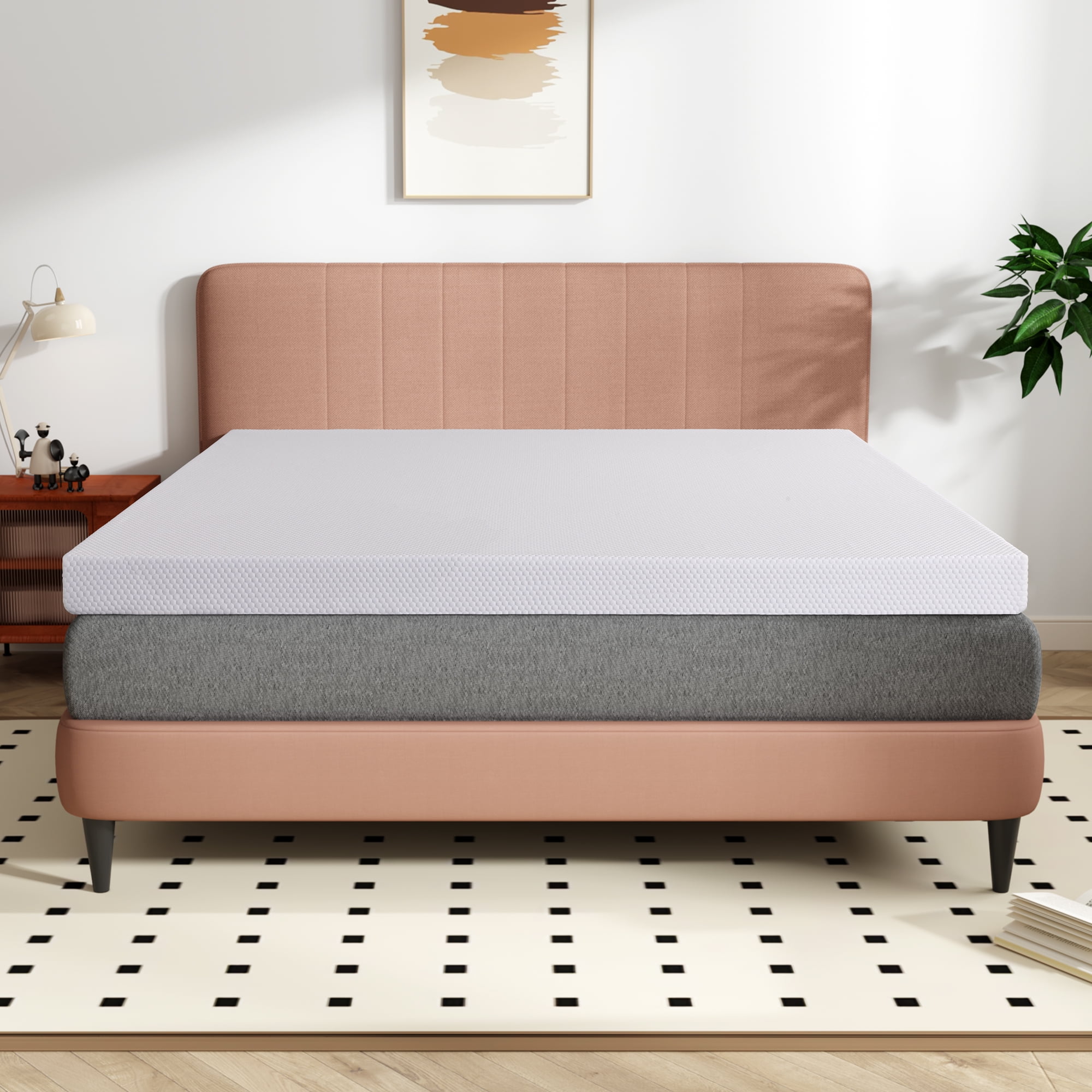 Telino 3 inch King Mattress Topper, Memory Foam Mattress Topper with ...