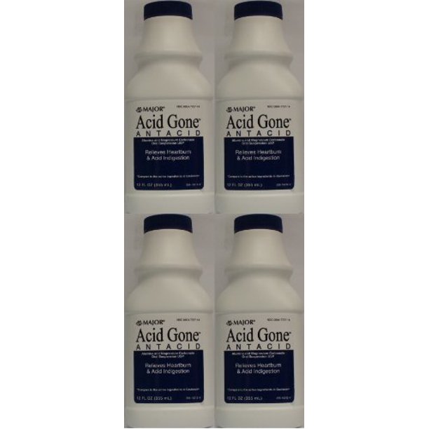 4-Pack Major Acid Gone Antacid Liquid 12 oz. (Set of 4) - Walmart.com