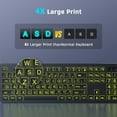 Large Print Wireless Keyboard and Mouse - 7 Colors Backlit Keyboard ...