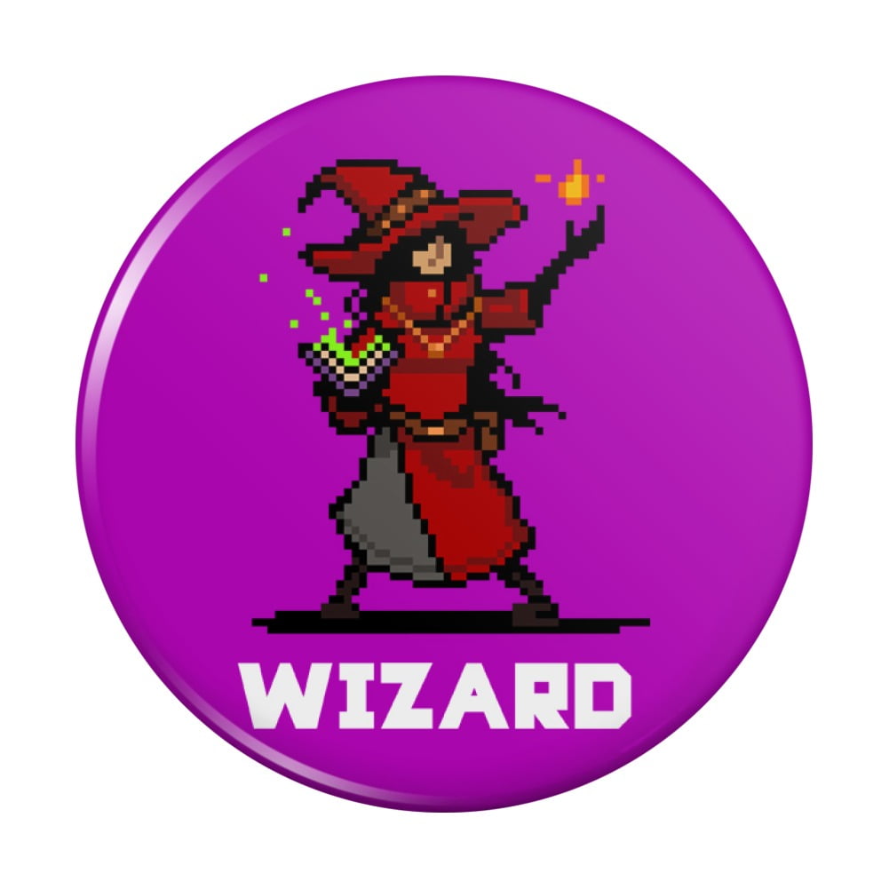 8-Bit Pixel Retro Wizard Mage Caster Games RPG Kitchen Refrigerator ...