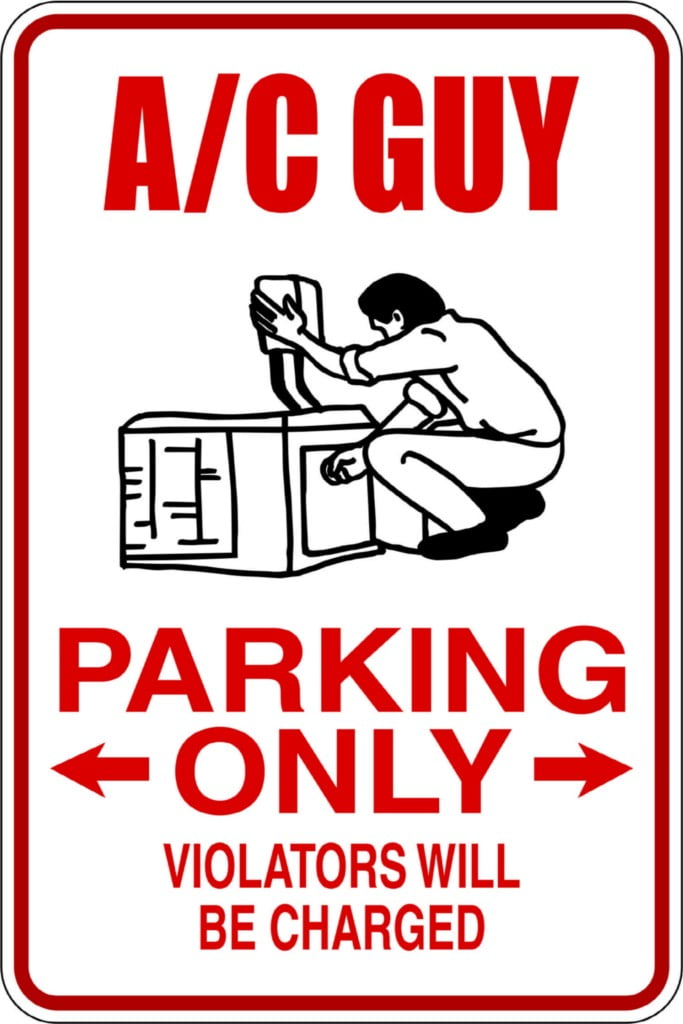 Custom Wall Decal AC Guy - Parking Signs - - Vinyl Wall Sticker : 9 X18 ...