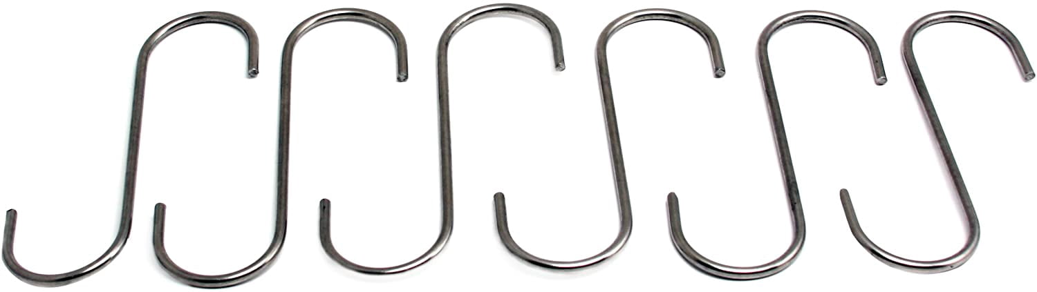 "S" Hook, Set of 6, Use with Pot Racks, Stainless Steel - Walmart.com
