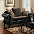Traditional Black & Tan Living Room Set 5pcs FOA Theodora & Cheshire ...