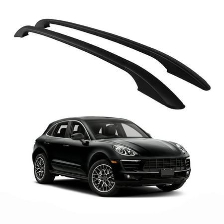 Top Roof Rack Side Rails Bars Black Set For Porsche Macan 2015-2019 ...