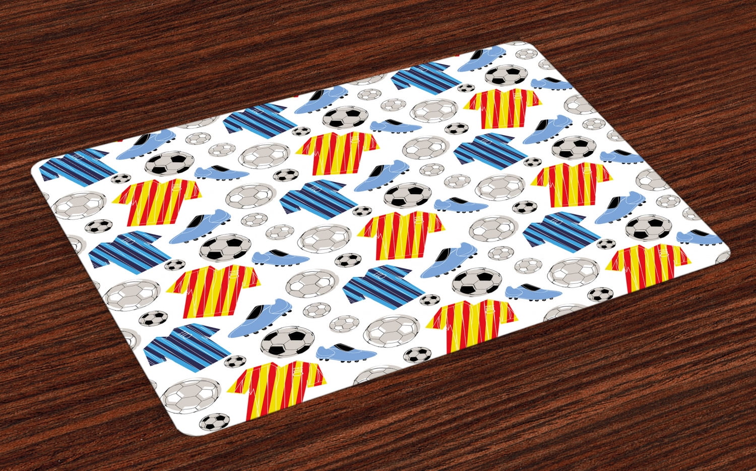 Soccer Placemats Set of 4 Sports Clothes Professional Player Athlete ...
