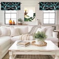 Valances for Windows Abstract Blue White Lines Rod Pocket Short Curtain ...