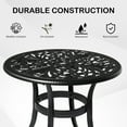 23.6 inch Patio Side Table, Cast Aluminum End Table with Adjustable ...
