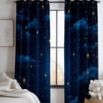 Dream Starry Sky Blackout Curtains, Dark Blue Galaxy Window Drapes for ...