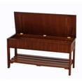 Roundhill Furniture Solid Wood Storage Shoe Bench, Cherry Finish, 35.5 ...