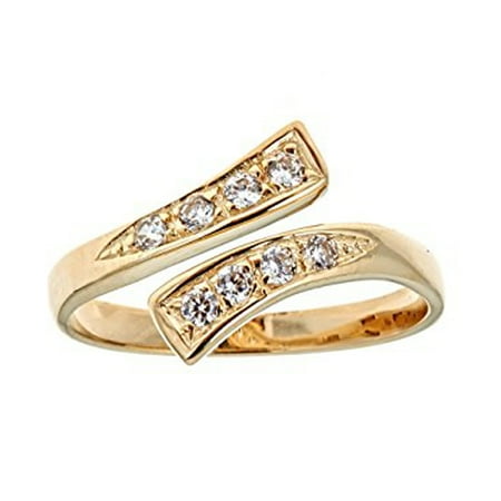Ritastephens - 14k Solid Yellow Gold Cubic Zirconia CZ Toe Ring or Ring ...