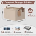 4 Pack Foldable Storage Baskets with Handles for Shelves, Closet ...