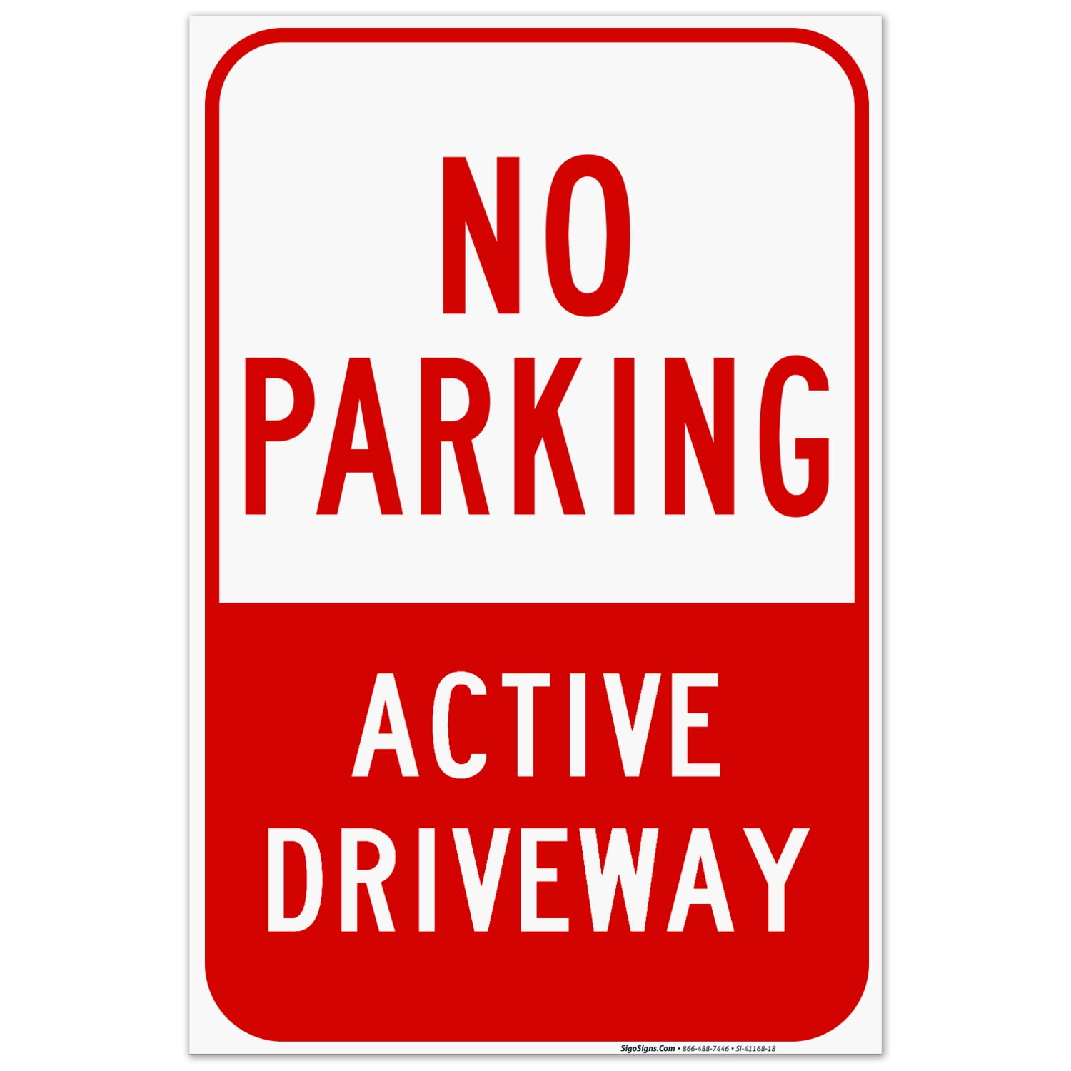 No Parking Active Driveway Sign, 24x36 Corrugated Plastic - Walmart.com