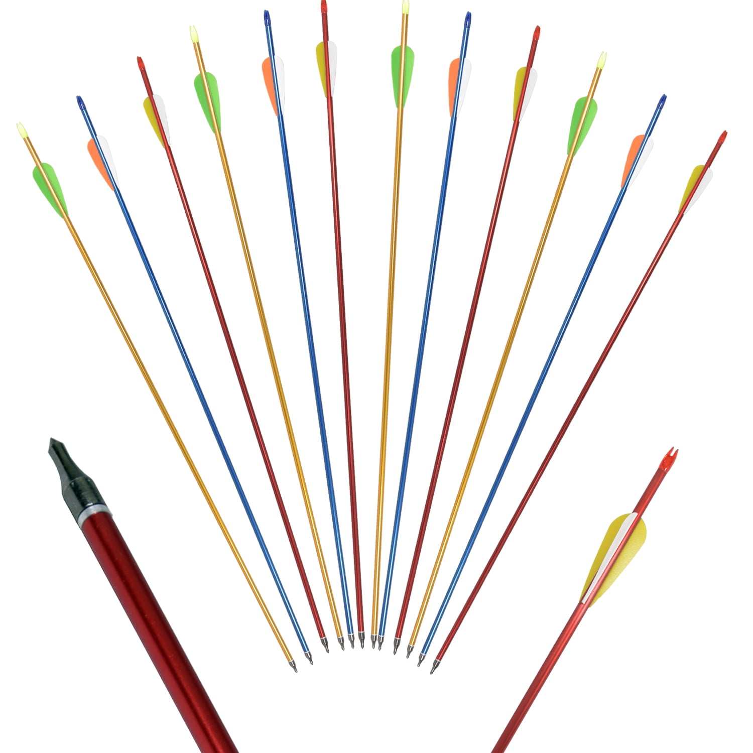 Funtress 32'' Aluminum Arrows Spine Hunting Targeting Arrow Practice ...