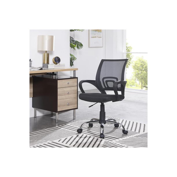 Executive Office Chair Mesh Mid-Back Swivel Office Chair with Armrest ...