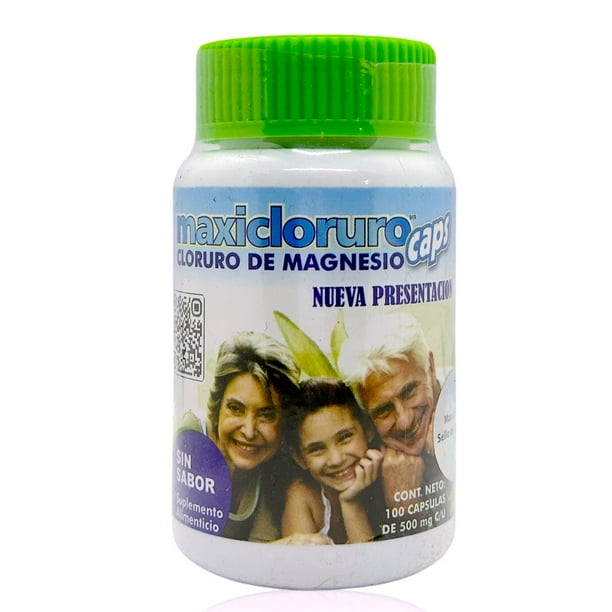 Cloruro De Magnesio 100 CÃ¡psulas De 500 Mg Maxicloruro. MAXIPRODUCTOSÂ MAXICLORUROCAPS | Bodega ...