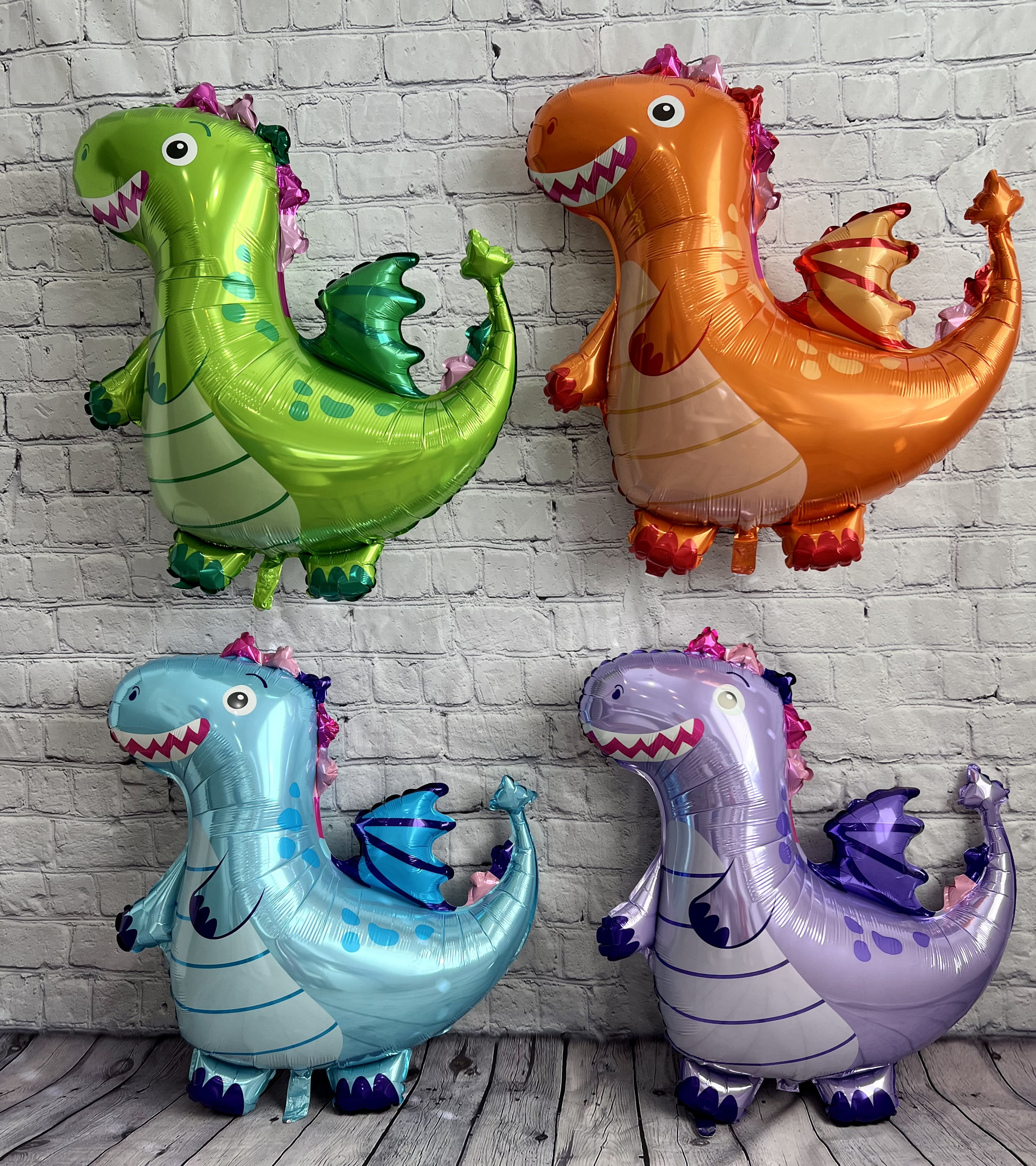 Dragon Foil Balloons JUMBO Mylar - Set of 4 Kids Birthday Party ...