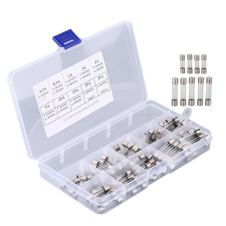 Loewten 100pcs Assortment Glass Fuse Tube, Fuse Tube Assorted Kit, For ...