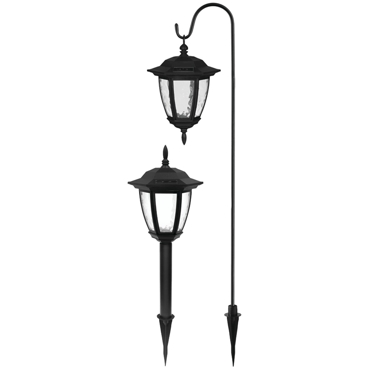 Better Homes & Gardens Aluminum 10 Lumen Solar Shepard Hook Pathway ...