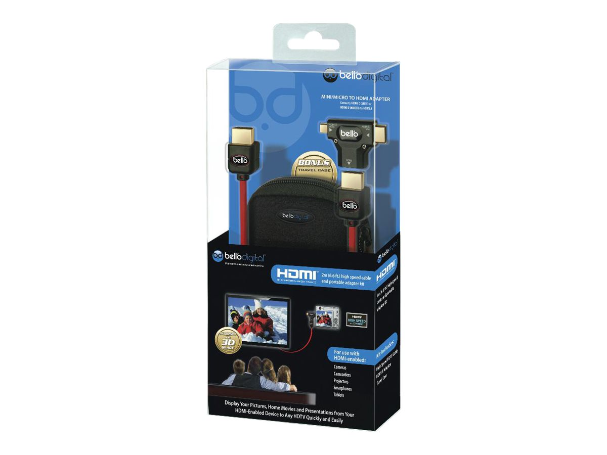 Bello HDK2631 Hdmi Cable W/ Portable Adapter Kit - Walmart.com