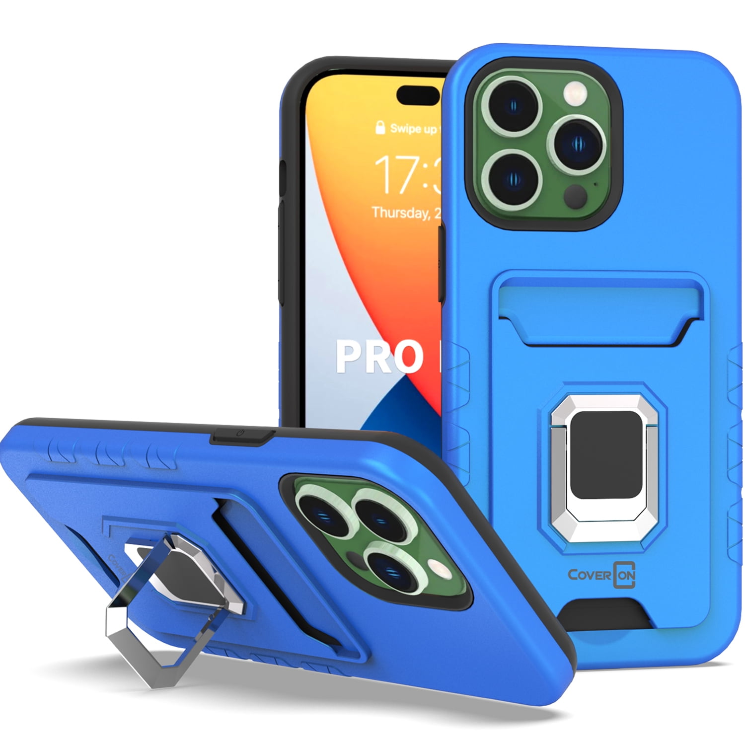 CoverON For Apple iPhone 14 Pro Case, Credit Card slot Ring KickStand ...