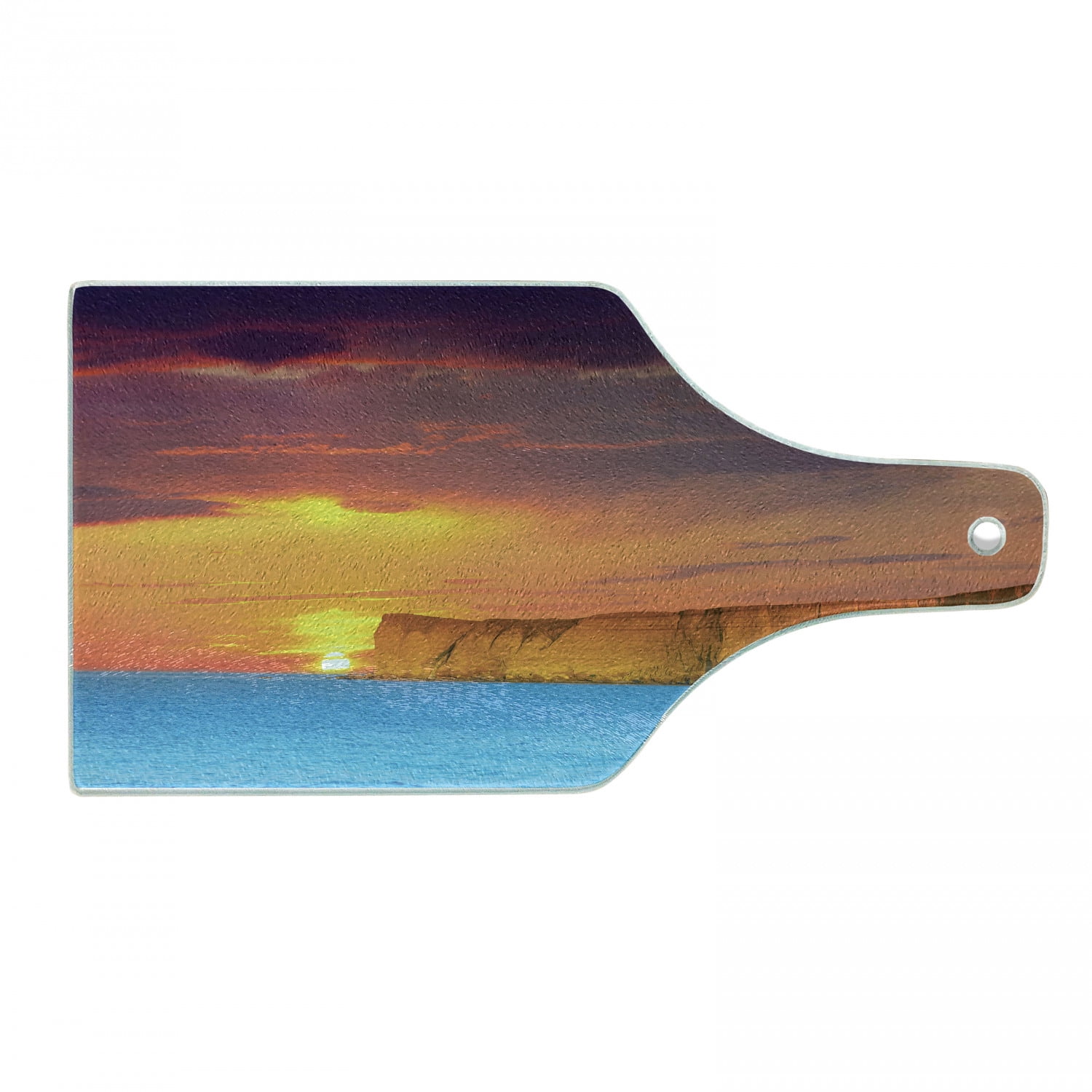 Ocean Cutting Board, Dramatic Sea Summer Sunset with Huge Cliff Vibrant ...