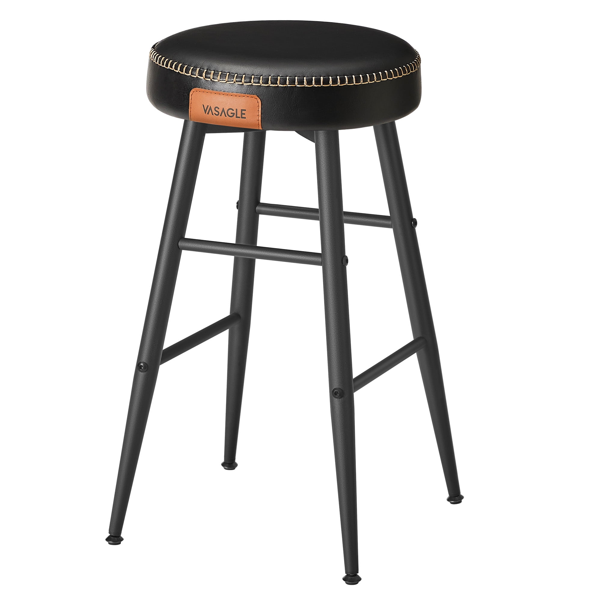 VASAGLE Echo Collection Bar Stools Set of 2, Kitchen Counter Stools, Breakfast Stools, Synthetic ...